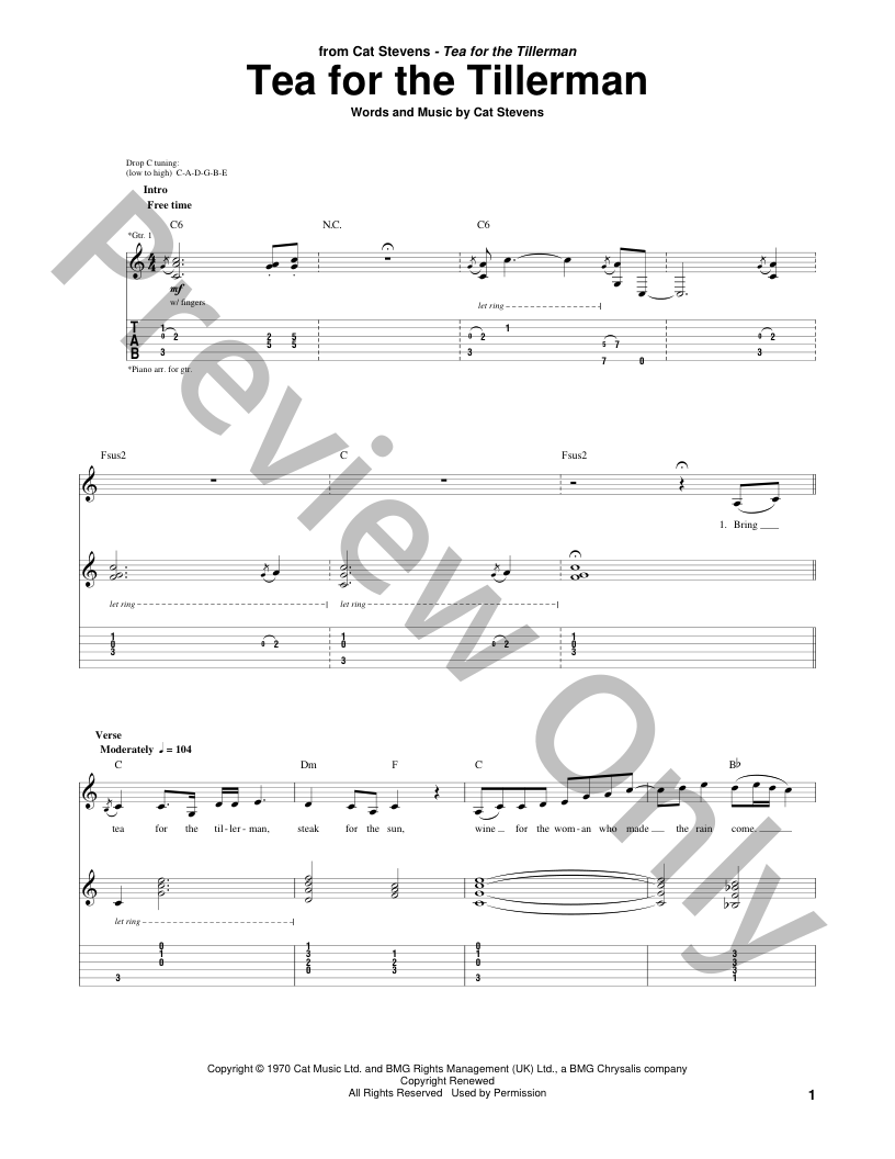 Tea For The Tillerman | J.W. Pepper