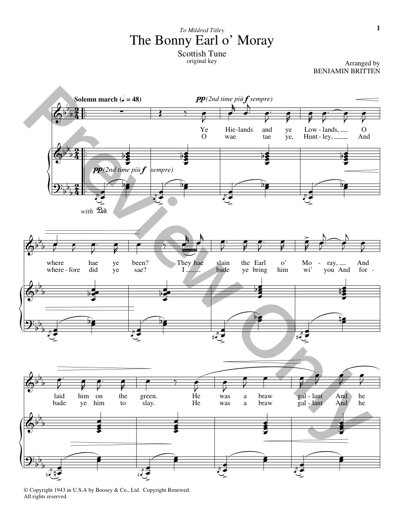 The Bonny Earl o' Moray | J.W. Pepper