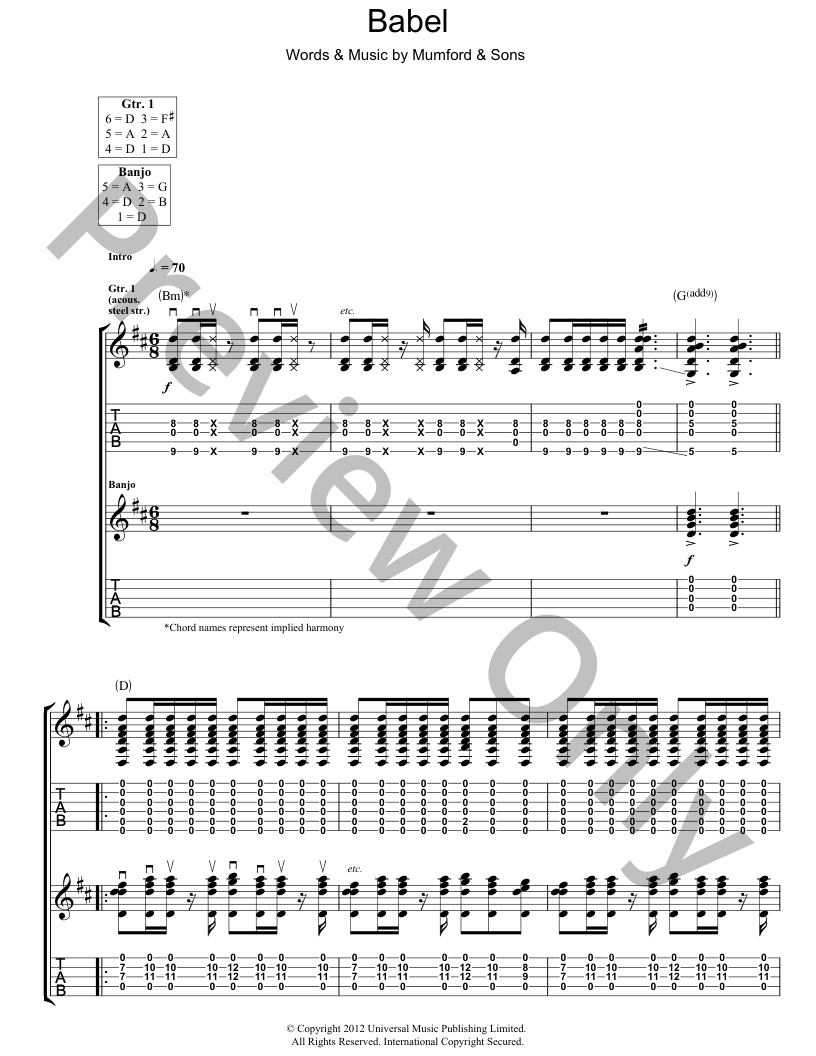 Babel Guitar/Fretted Sheet Music | J.W. Pepper