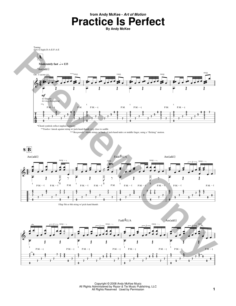 Practice Is Perfect Guitar/Fretted Sheet Music | J.W. Pepper