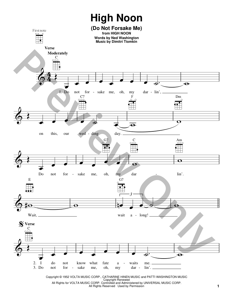 High Noon Guitar/Fretted Sheet Music | J.W. Pepper