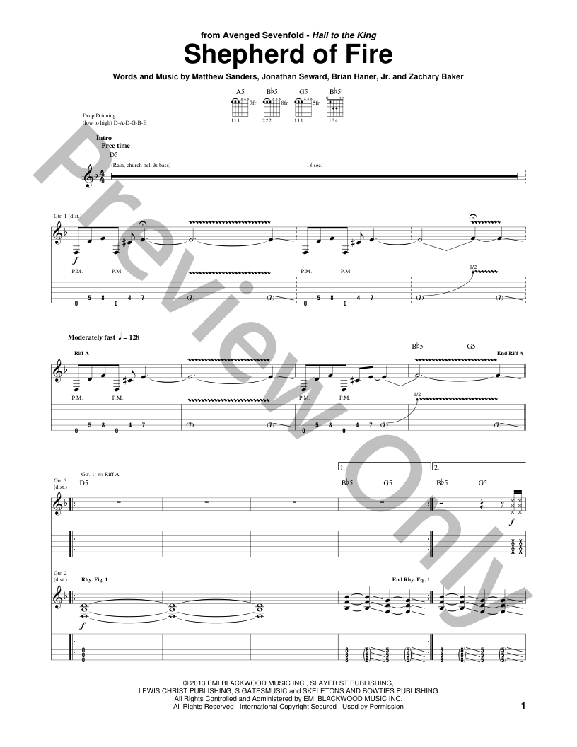 Shepherd Of Fire Guitar/Fretted Sheet Music | J.W. Pepper