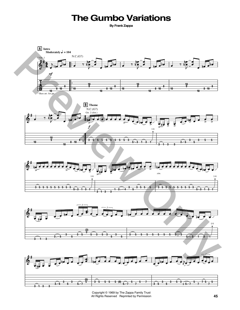 The Gumbo Variations Guitar/Fretted Sheet Music | J.W. Pepper