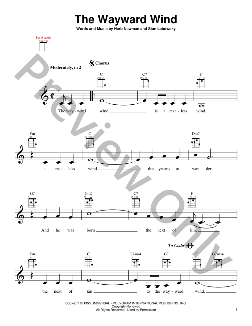 The Wayward Wind | J.W. Pepper