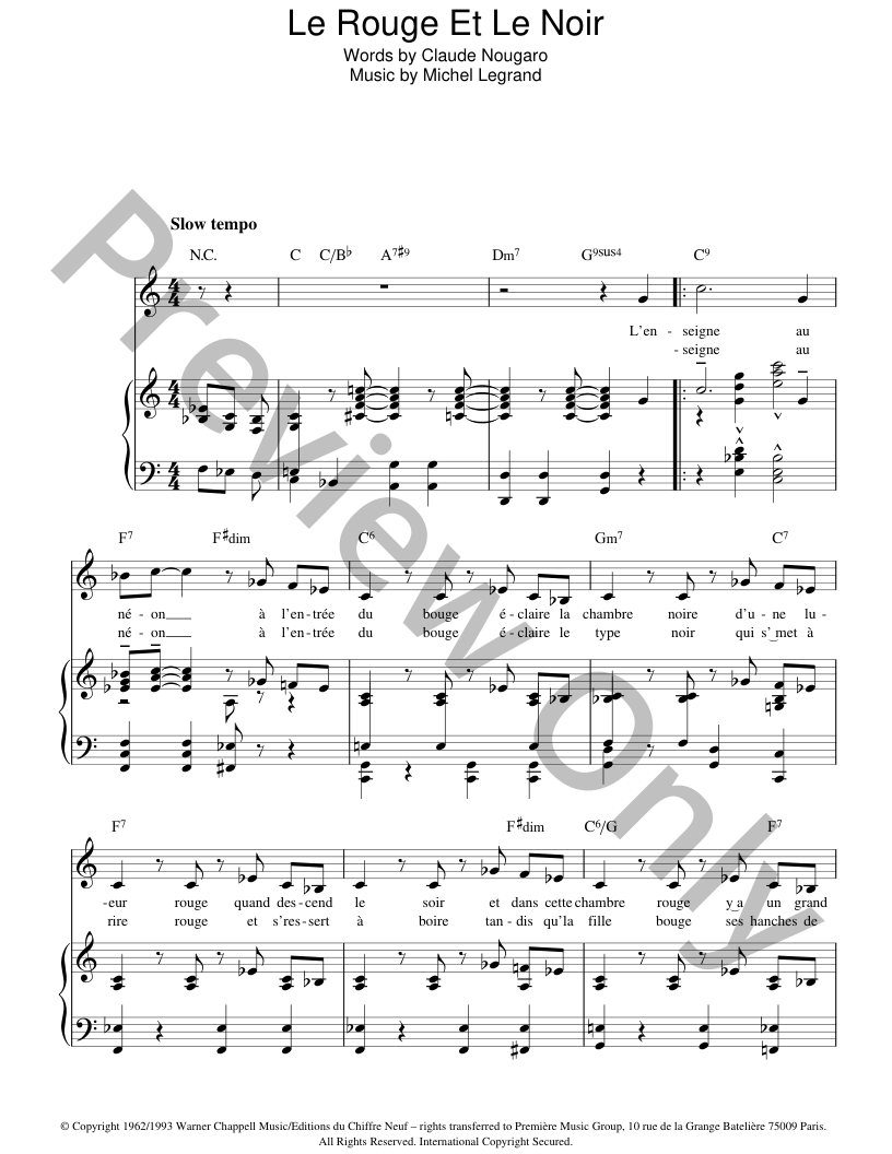 Le Rouge Et Le Noir | J.W. Pepper