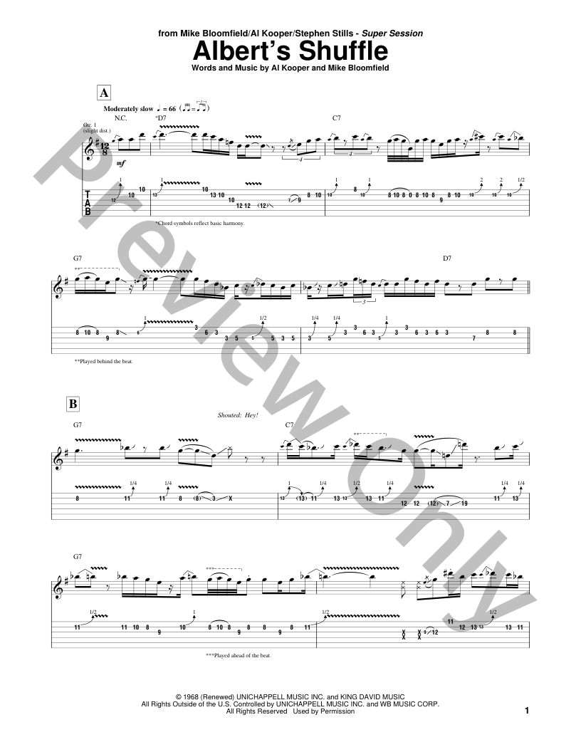 Albert's Shuffle Guitar/Fretted Sheet Music | J.W. Pepper