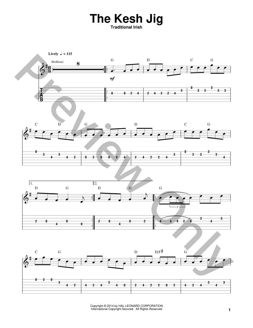 The Kesh Jig Guitar/Fretted Sheet Music | J.W. Pepper