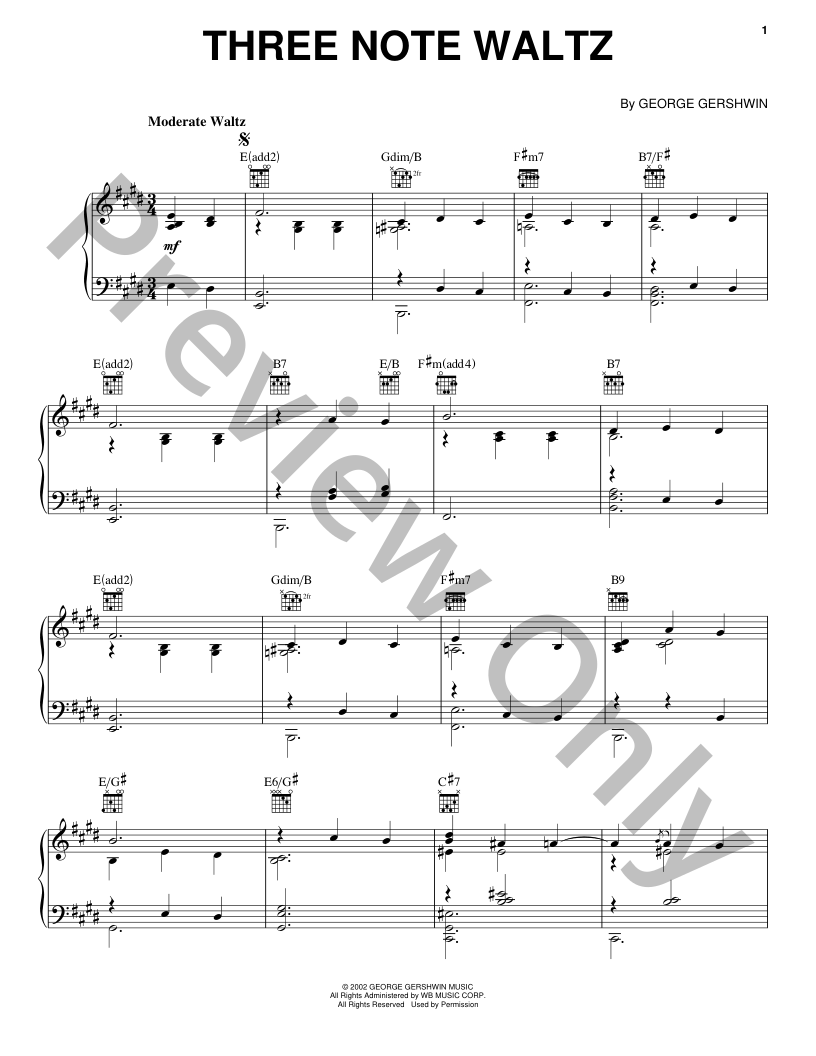 Three Note Waltz P/V/G Sheet Music | J.W. Pepper
