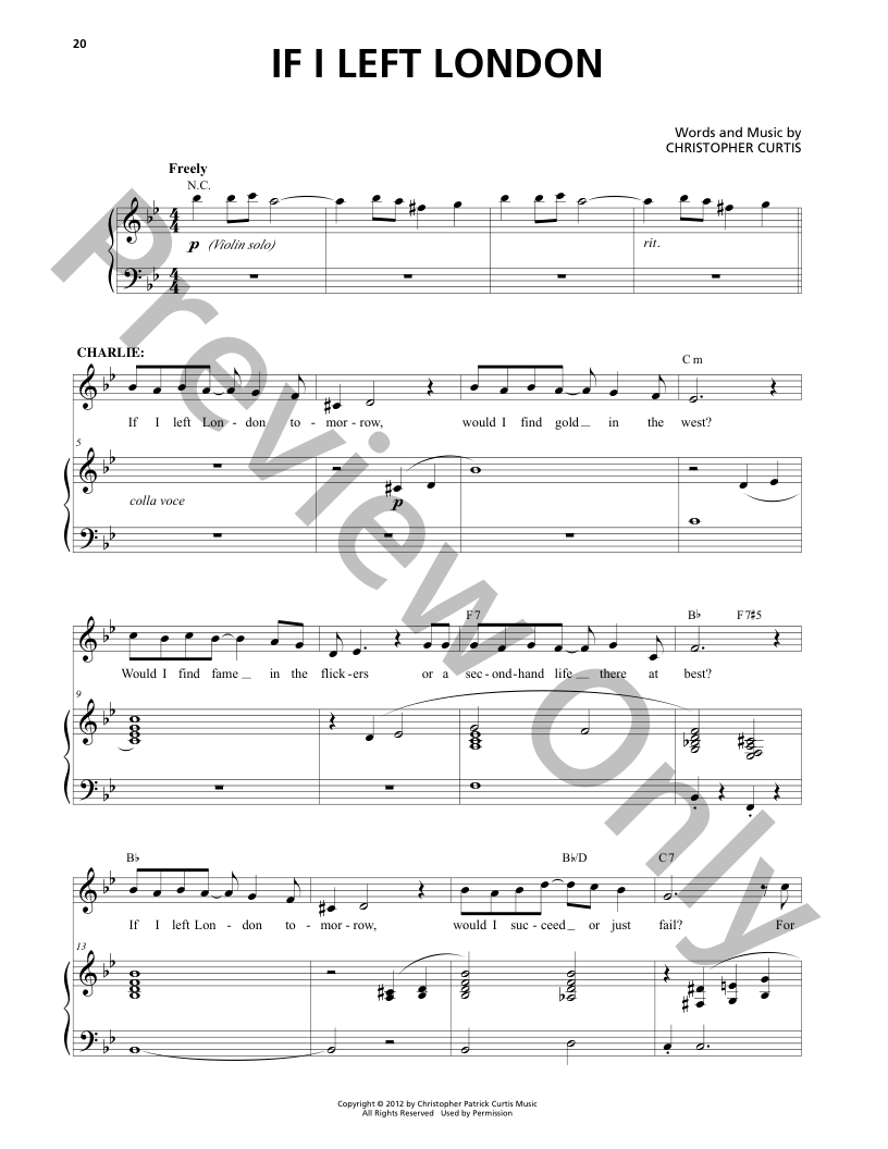 If I Left London P/V/G Sheet Music | J.W. Pepper