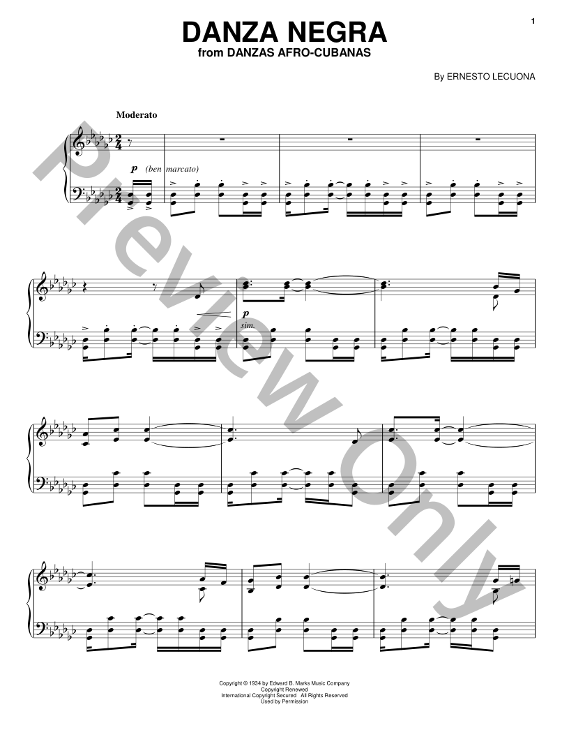 Danza Negra P/V/G Sheet Music | J.W. Pepper