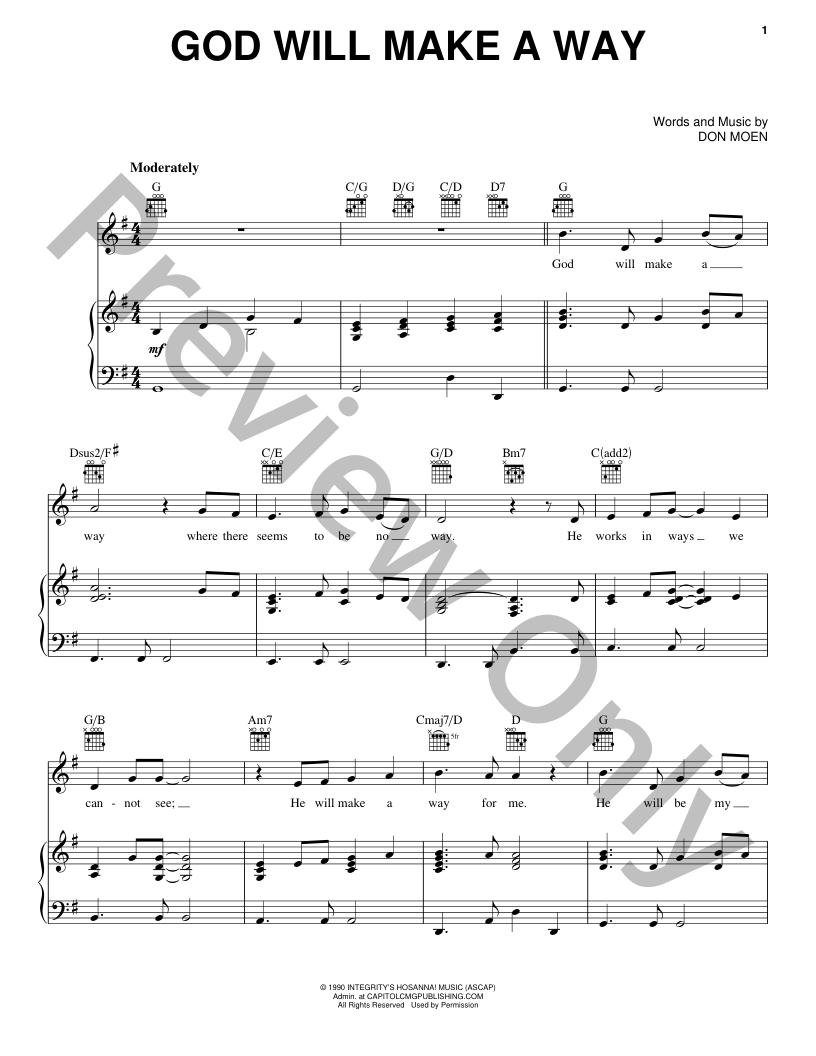 God Will Make A Way P/V/G Sheet Music | J.W. Pepper