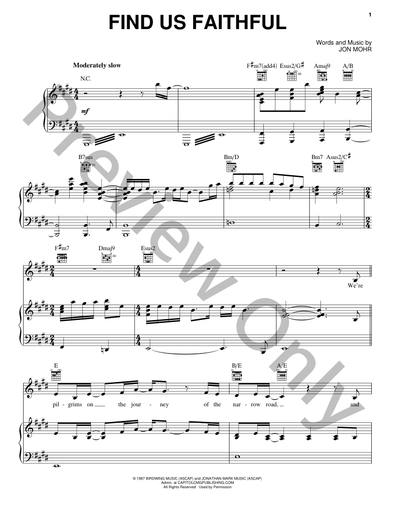 Find Us Faithful P/V/G Sheet Music | J.W. Pepper