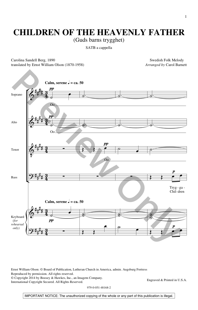 Children Of The Heavenly Father | J.W. Pepper