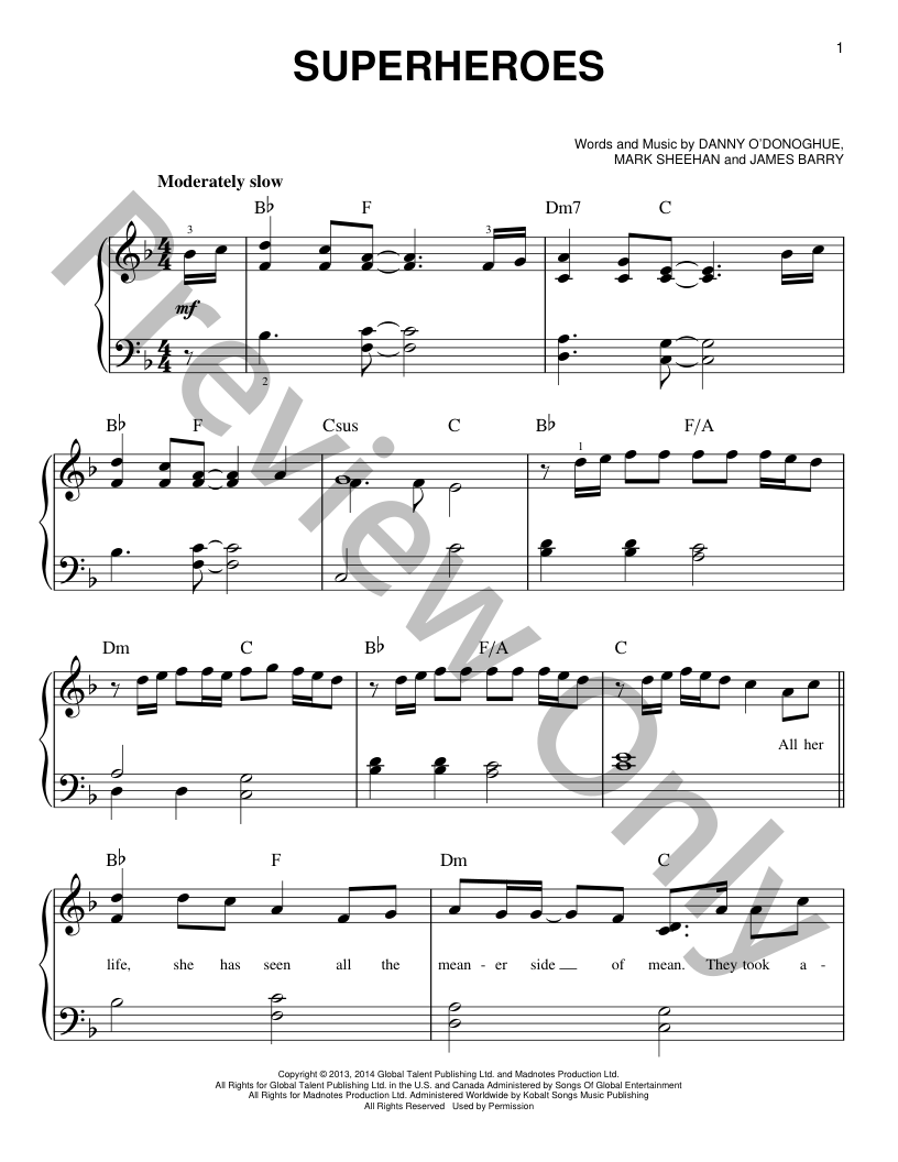 Superheroes Easy Piano Sheet Music | J.W. Pepper