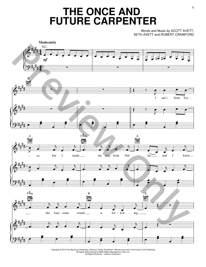 Once And Future Carpenter, The P/V/G Sheet Music | J.W. Pepper