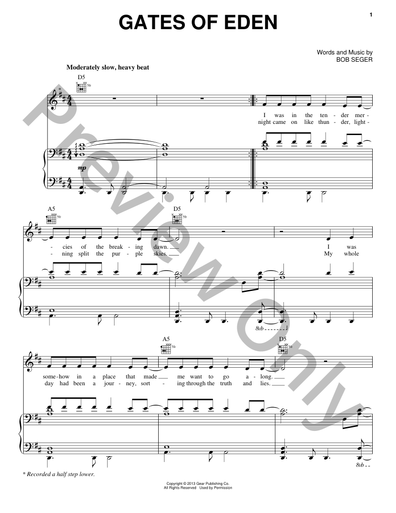 Gates Of Eden P/V/G Sheet Music | J.W. Pepper