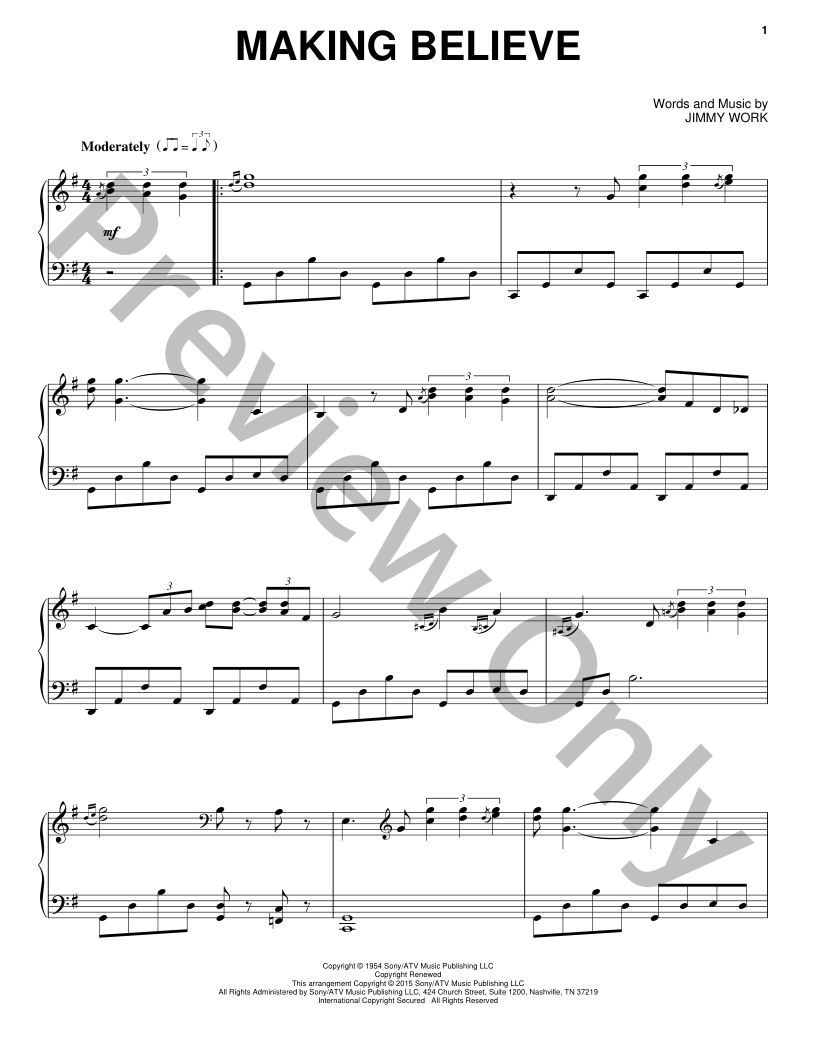 Making Believe Piano Sheet Music | J.W. Pepper