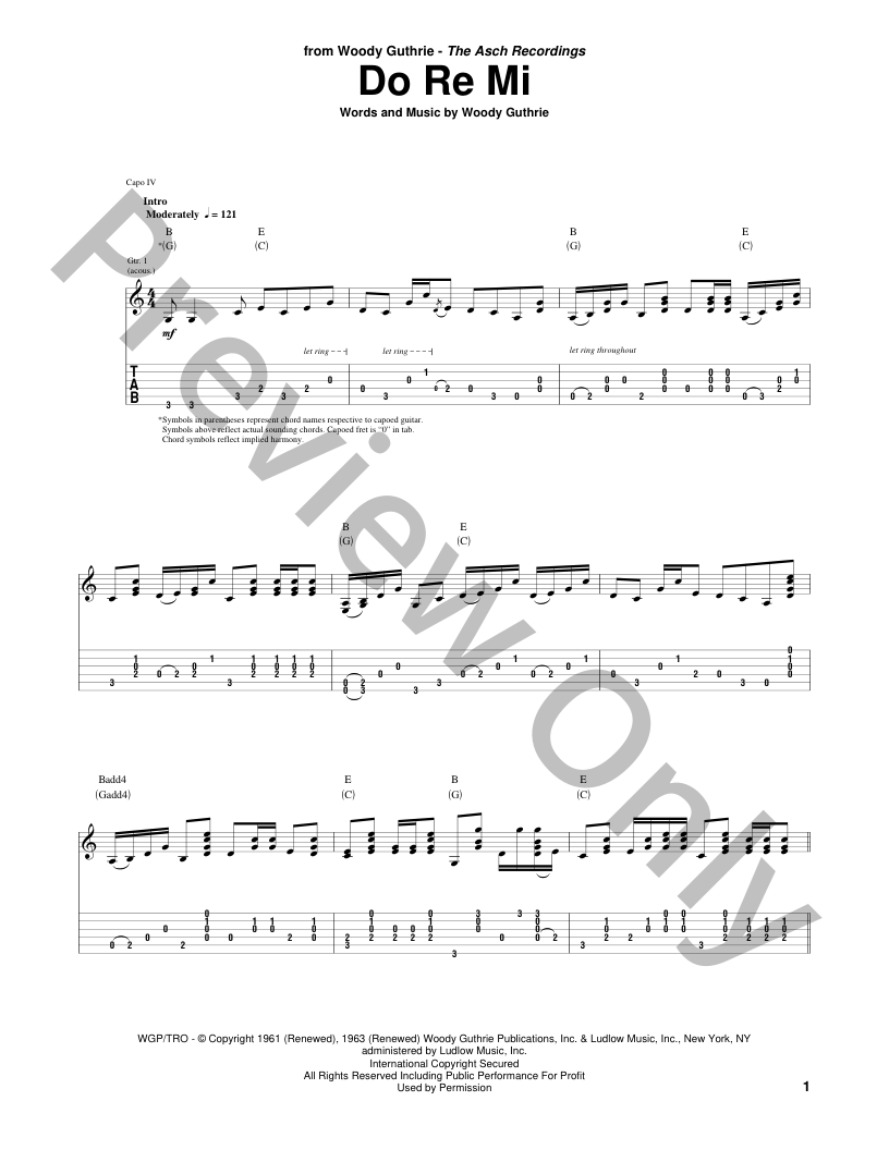 Do Re Mi Guitar/Fretted Sheet Music | J.W. Pepper