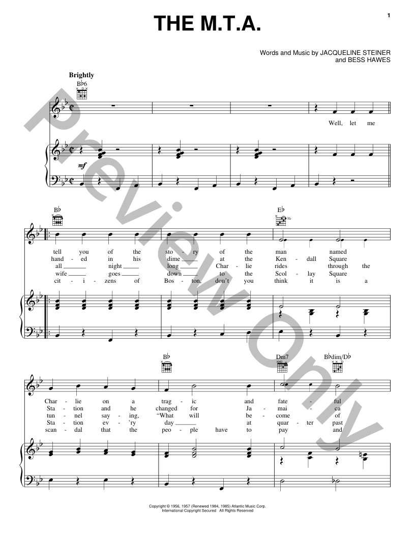 The M.T.A. P/V/G Sheet Music | J.W. Pepper