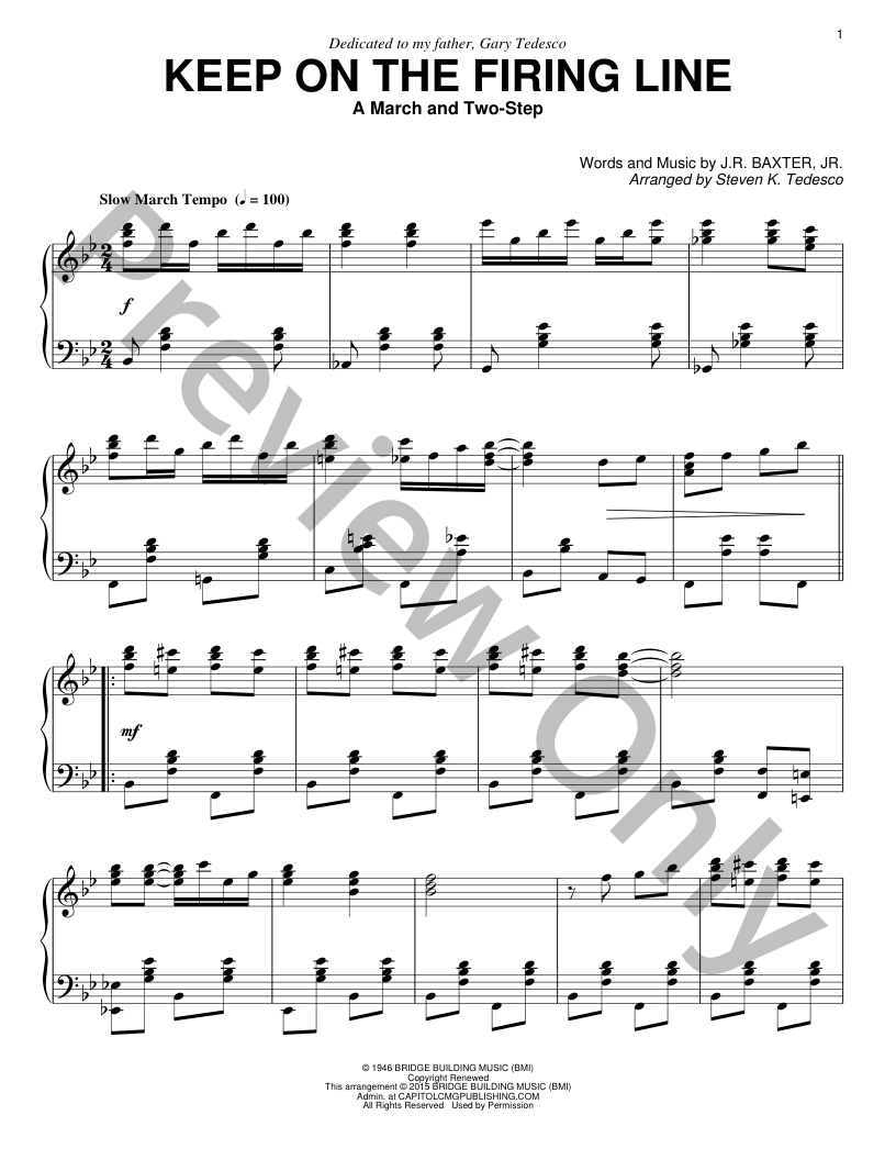 Keep On The Firing Line Piano Sheet Music | J.W. Pepper