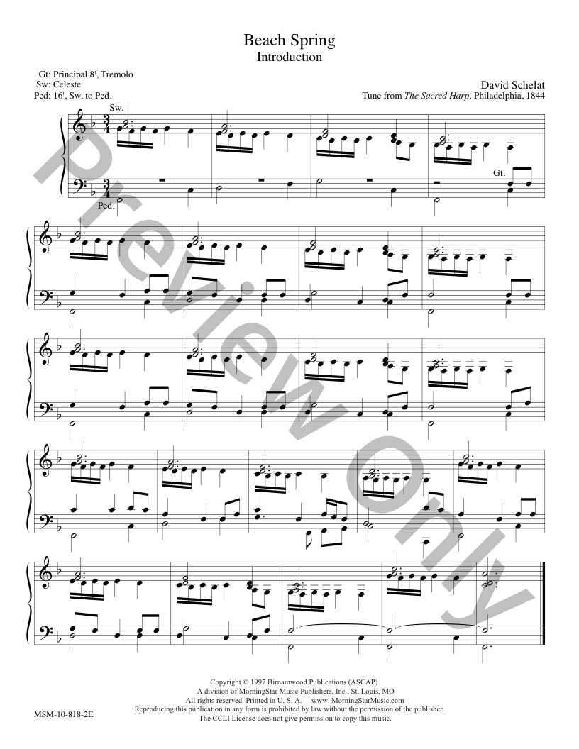 Beach Spring Organ Sheet Music | J.W. Pepper
