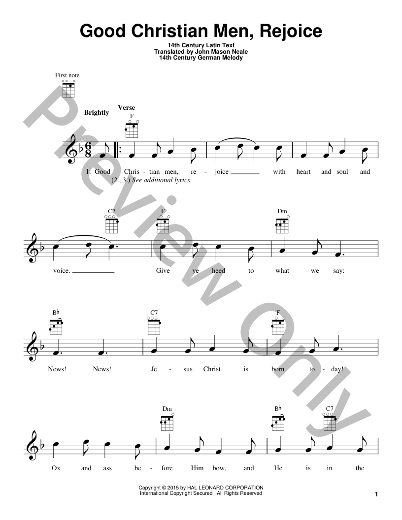 Good Christian Men, Rejoice Guitar/Fretted Sheet Music | J.W. Pepper