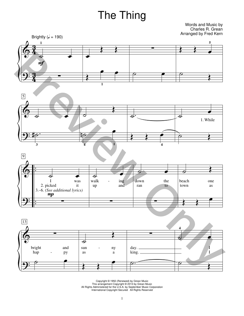 The Thing Piano Sheet Music | J.W. Pepper