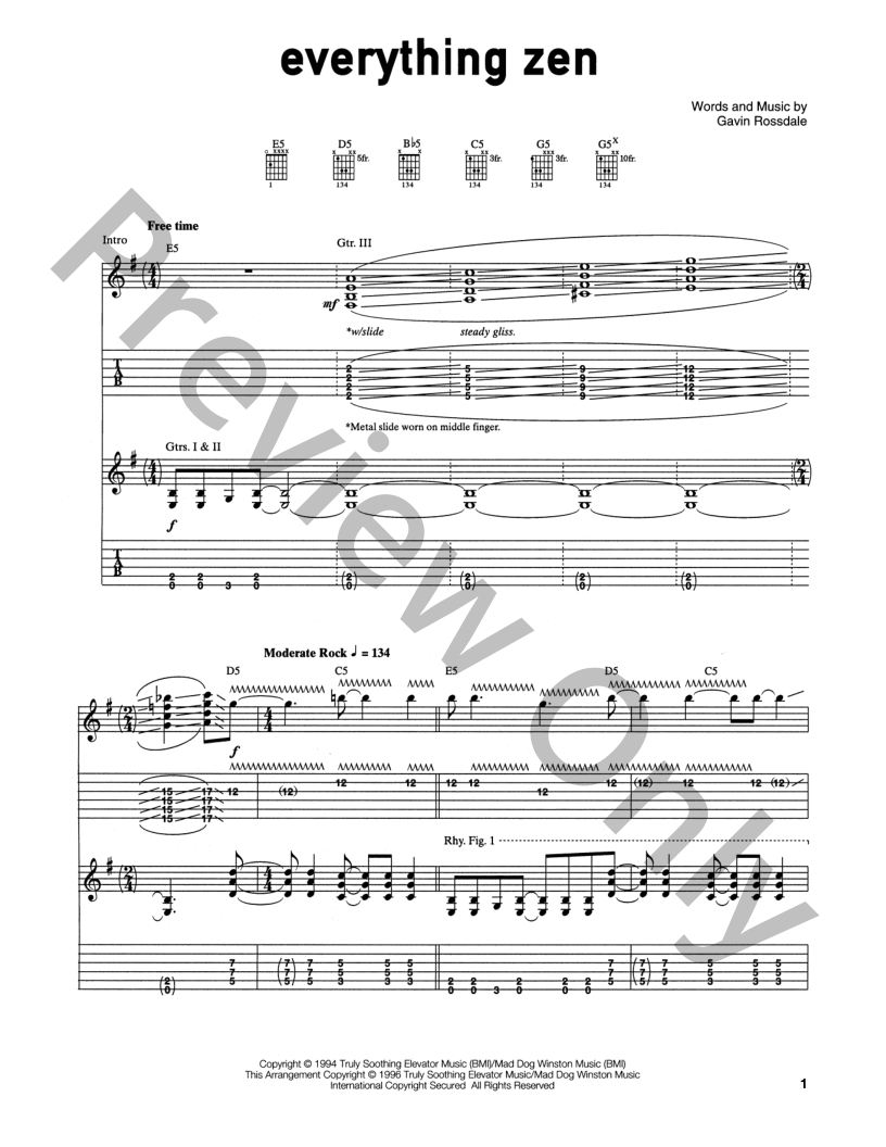 Everything Zen Guitar/Fretted Sheet Music | J.W. Pepper