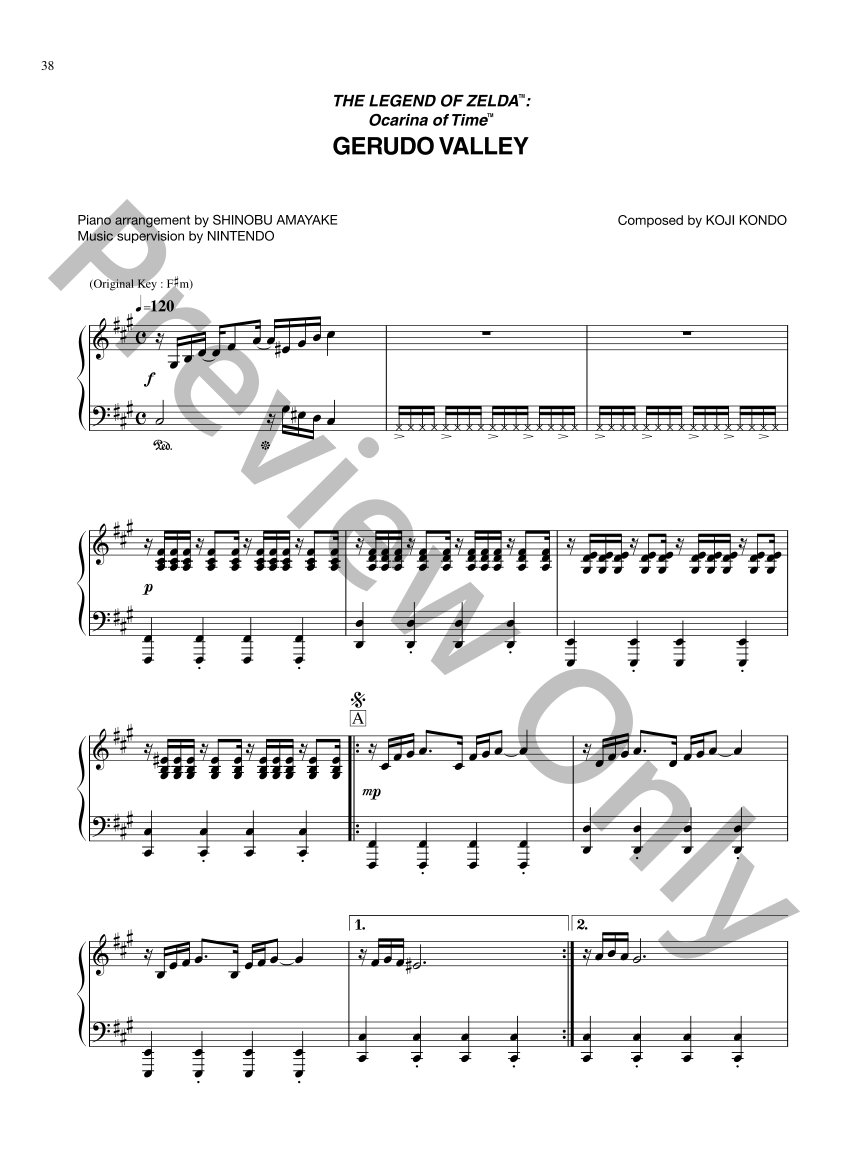 The Legend of Zelda: Ocarina of Time Gerudo Valley Piano Sheet Music ...