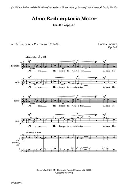 Alma Redemptoris Mater Choral Sheet Music | J.W. Pepper