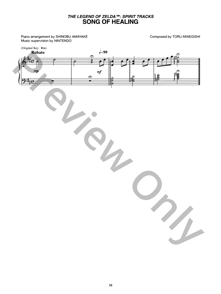 TheThe Legend of Zelda: Spirit Tracks Song of Healing | J.W. Pepper