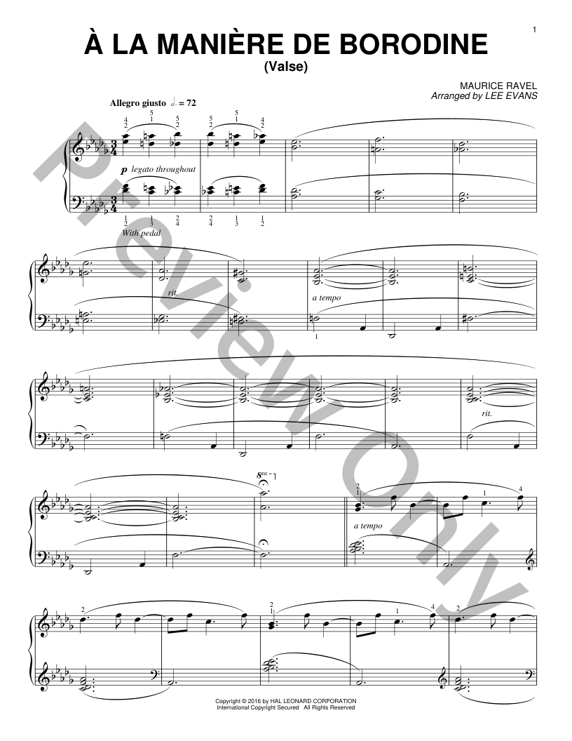 La Manire De Borodine | J.W. Pepper