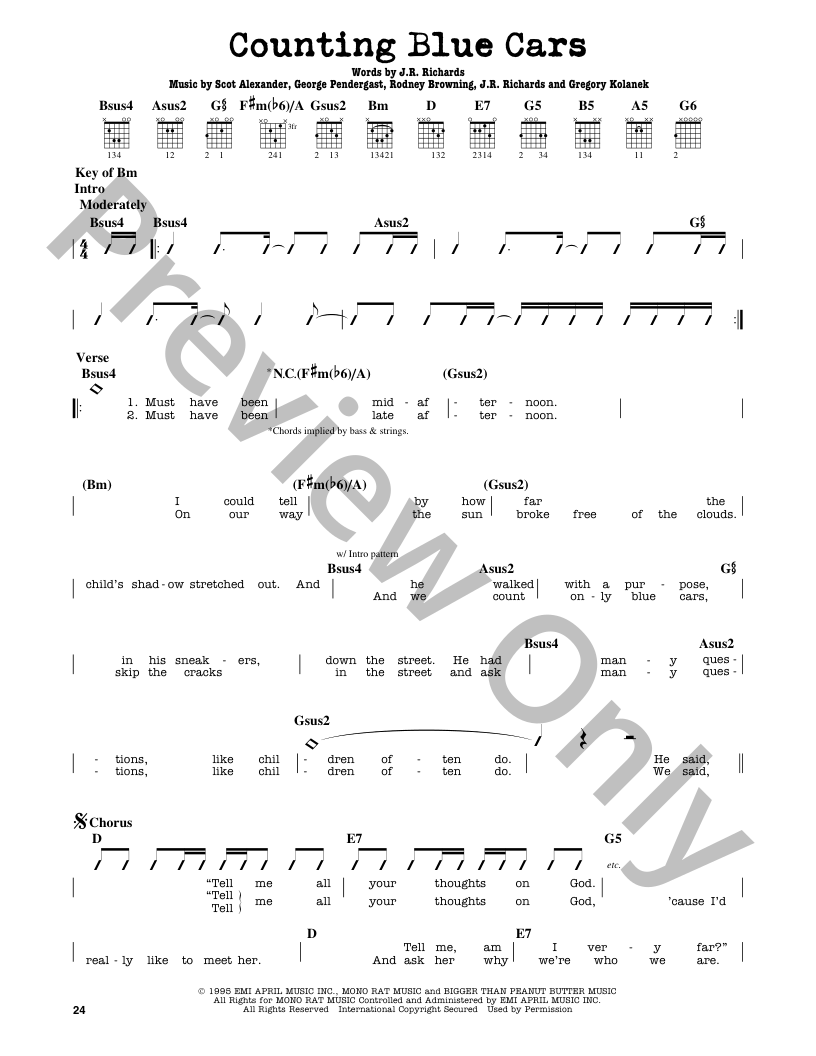 Counting Blue Cars | J.W. Pepper