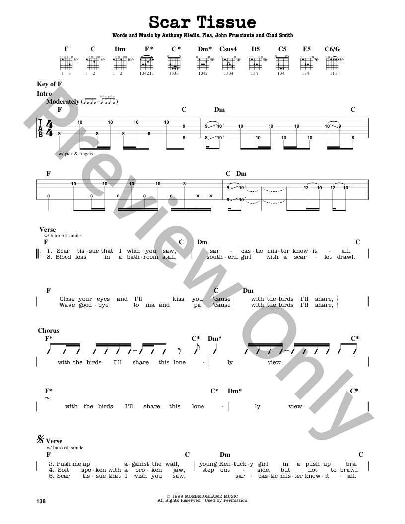 Scar Tissue Guitar/Fretted Sheet Music | J.W. Pepper