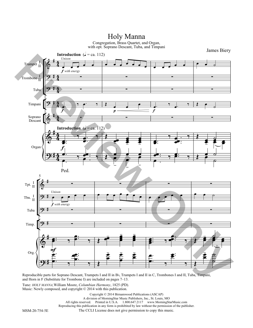 Holy Manna in G | J.W. Pepper