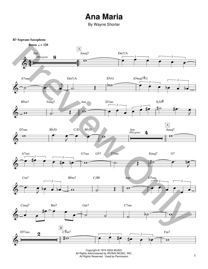 Ana Maria Sheet Music | J.W. Pepper