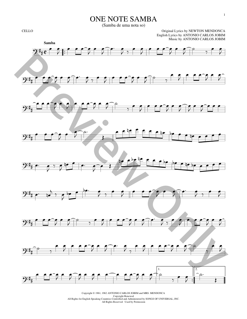 One Note Samba | J.W. Pepper