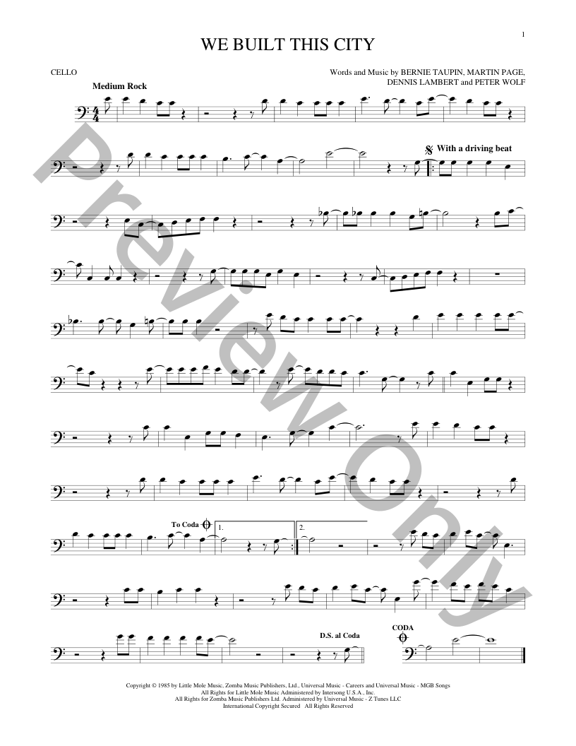 We Built This City Sheet Music | J.W. Pepper