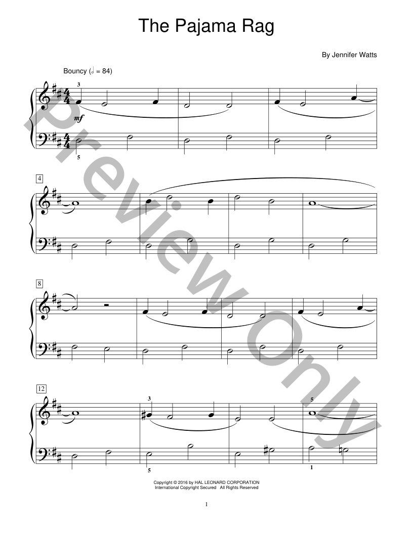 The Pajama Rag | J.W. Pepper