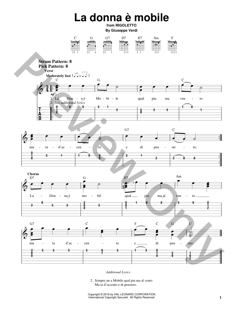 La donna e mobile | J.W. Pepper