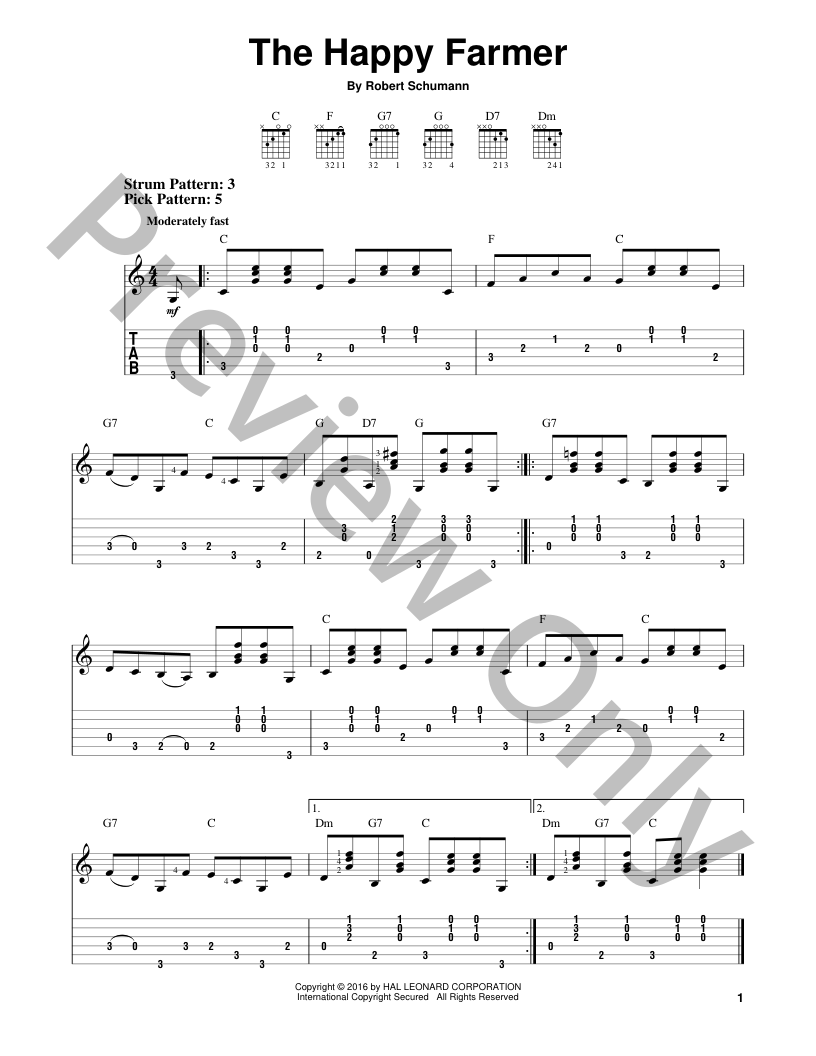 The Happy Farmer Guitar/Fretted Sheet Music | J.W. Pepper