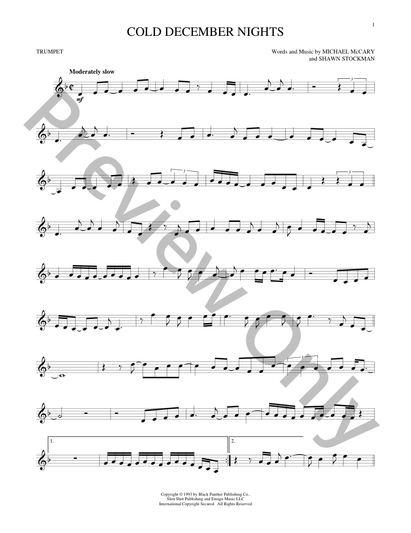 Cold December Nights Sheet Music | J.W. Pepper