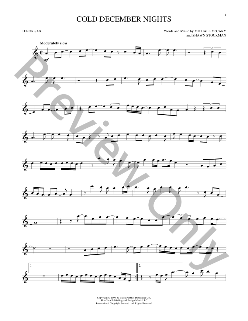 Cold December Nights Sheet Music | J.W. Pepper