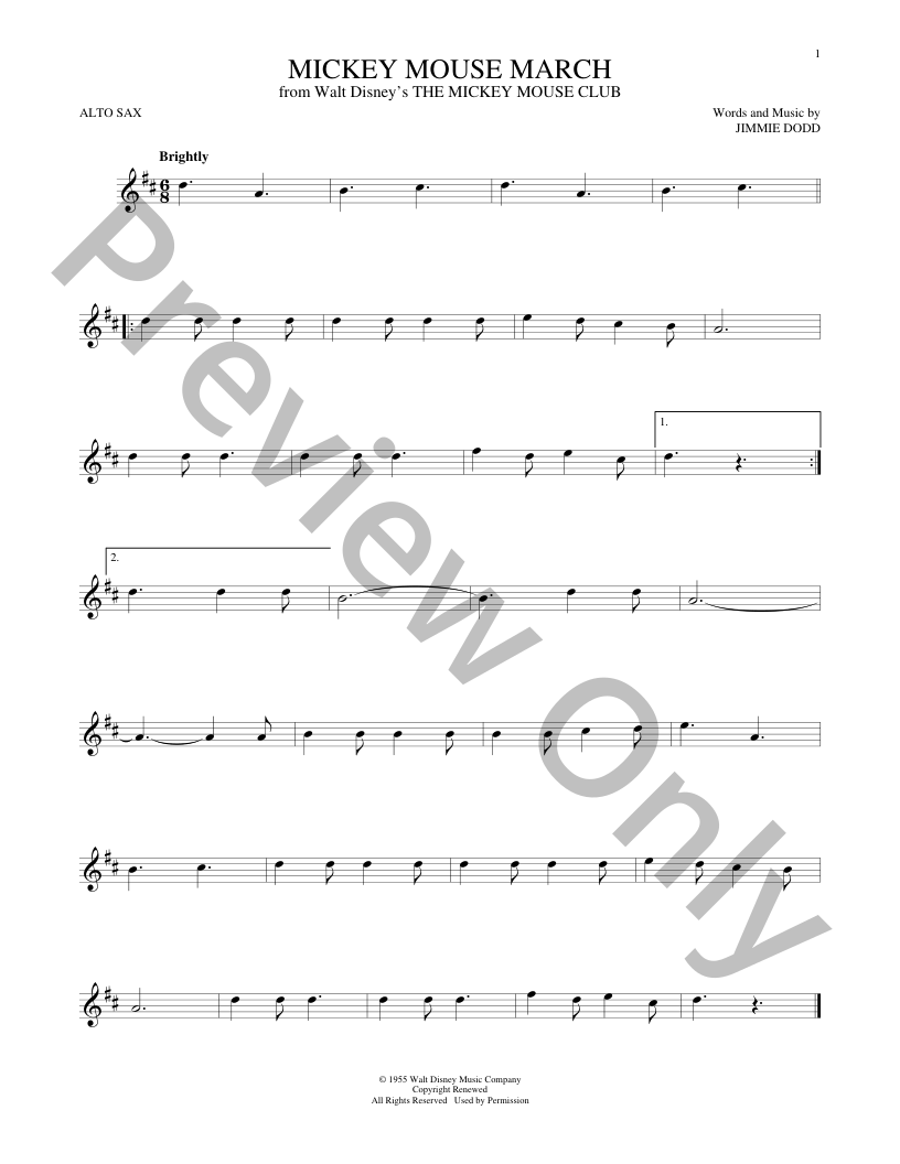 Mickey Mouse March Sheet Music | J.W. Pepper