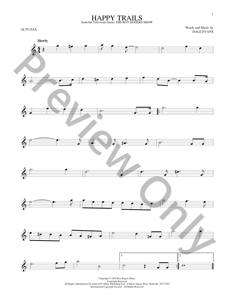 Happy Trails Sheet Music | J.W. Pepper