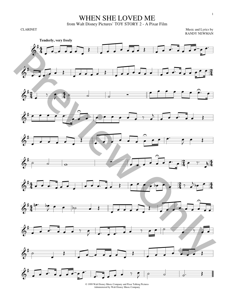 When She Loved Me Sheet Music | J.W. Pepper