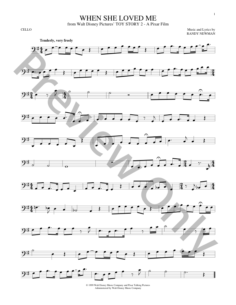 When She Loved Me Sheet Music | J.W. Pepper