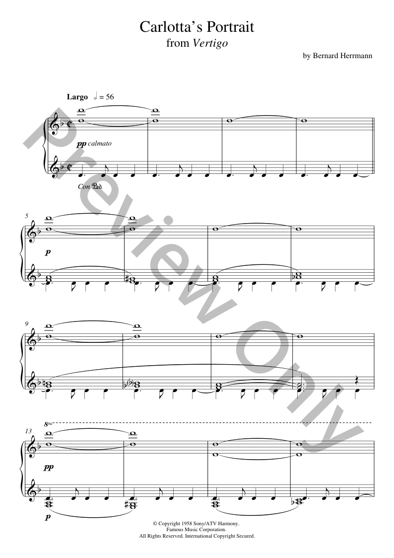 Carlotta's Portrait From Vertigo | J.W. Pepper