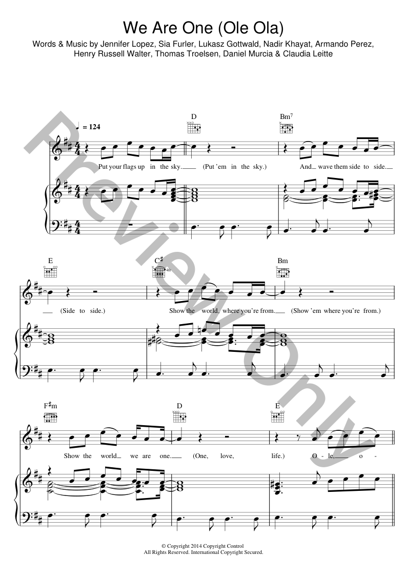 We Are One P/V/G Sheet Music | J.W. Pepper