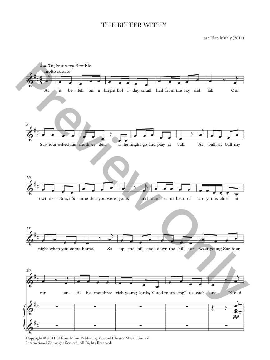 The Bitter Withy Vocal Sheet Music | J.W. Pepper